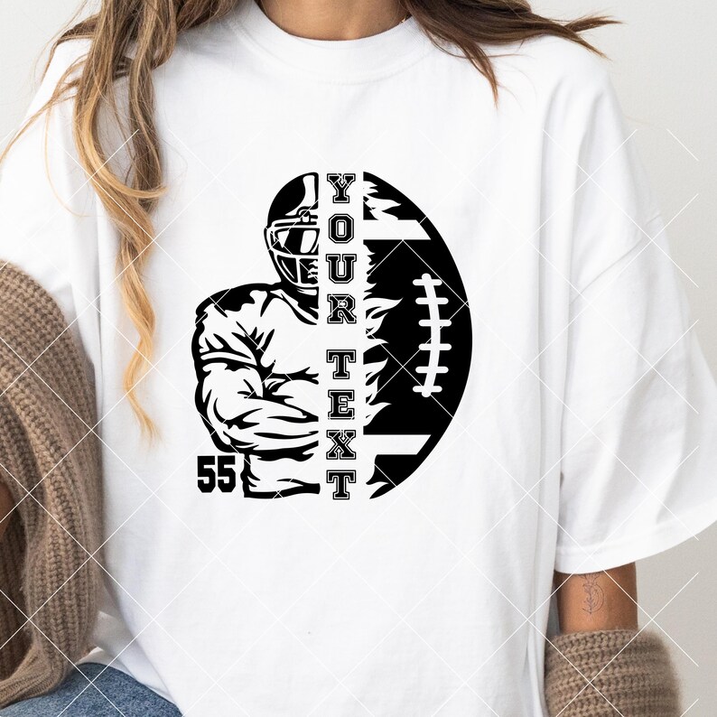 Custom Football Player SVG: Personalized Game Day Shirt Design - Etsy