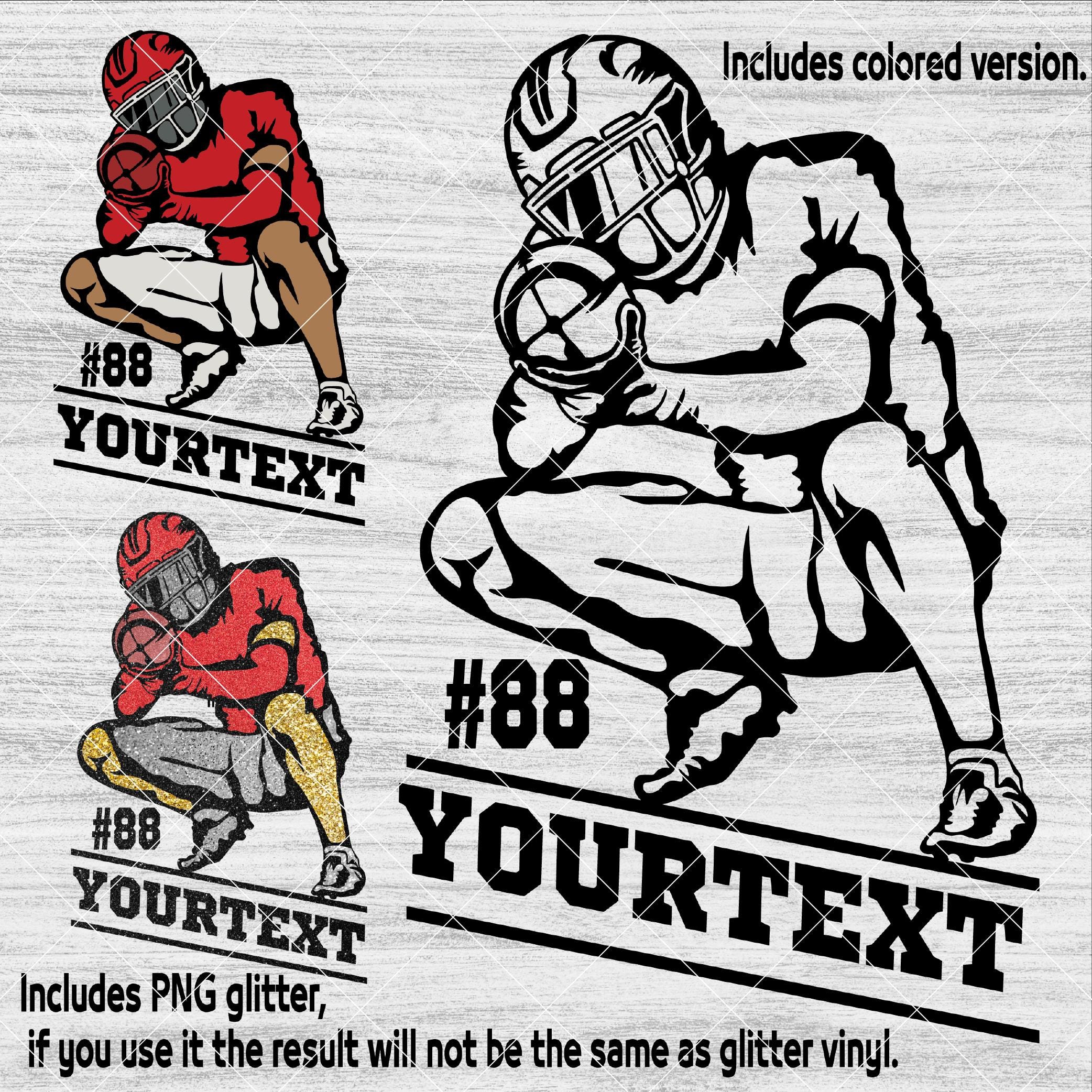 Custom Football Player SVG | Customized Football Player Svg Layers ...