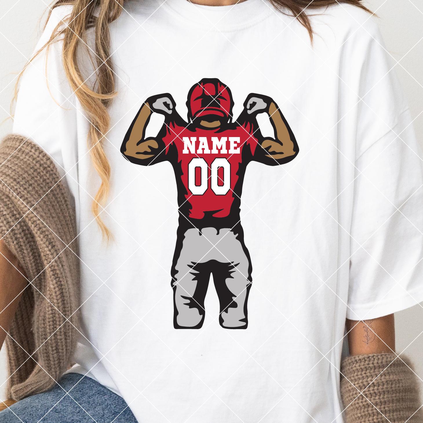 Custom Football Player Back SVG File: Layered Design for Cricut - Etsy