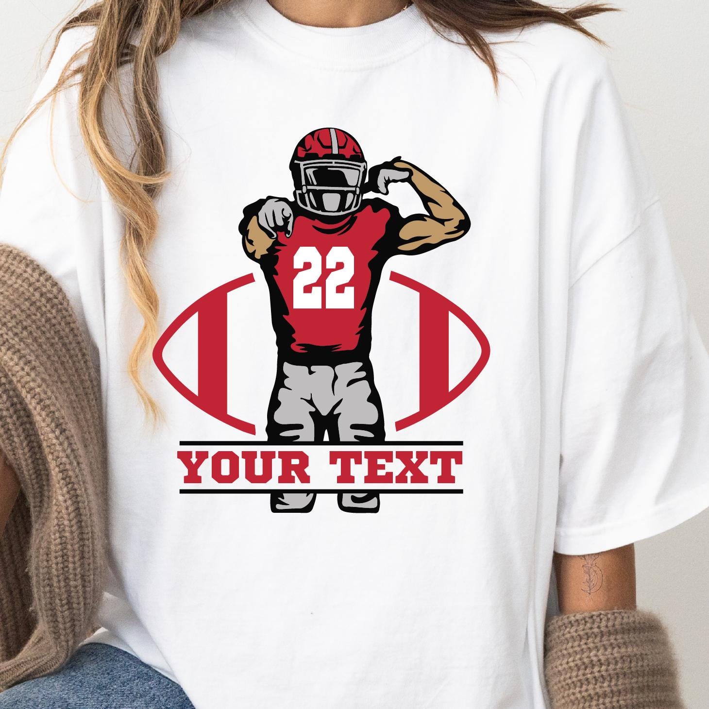 Custom Football Player SVG: Layered Design, DIY Jersey (digital ...