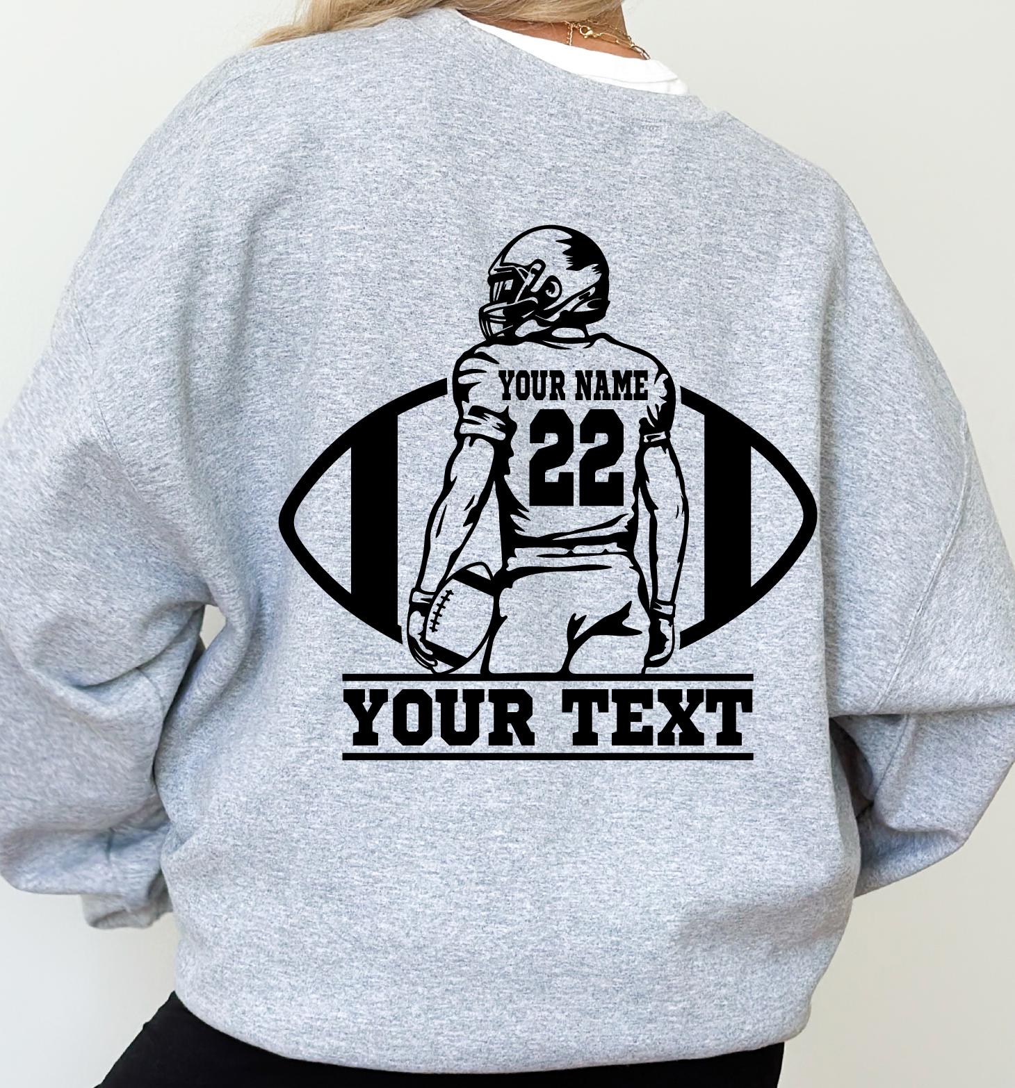 Personalized Football Player SVG: Custom Name & Number, Game Day Design ...