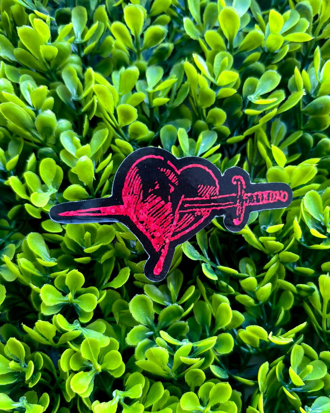 Heart Throb Glitter Sticker | Journal Sticker | Sword Kindle Sticker ...