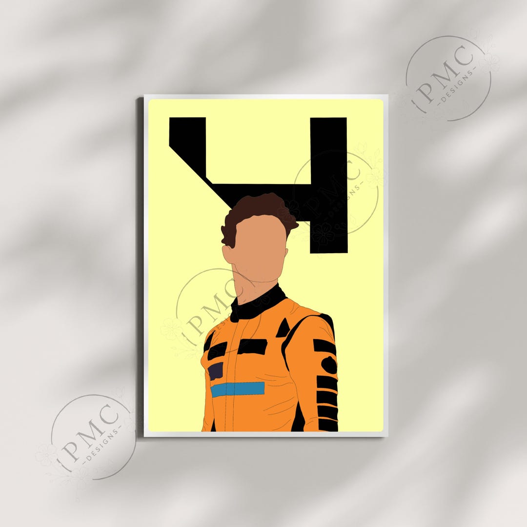 Lando Norris Number Print, Formula 1, F1, Mclaren, Lando Norris - Etsy