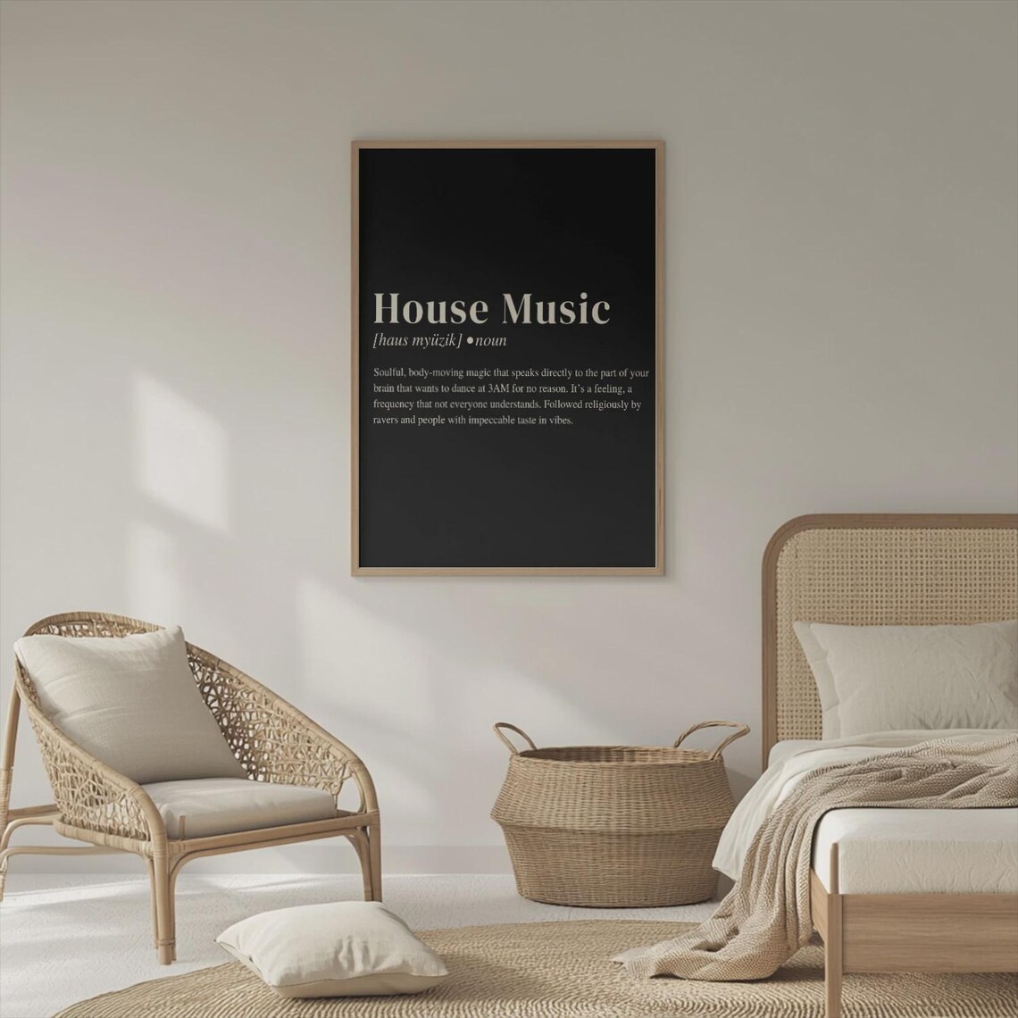 House Music Definition Wall Art | Digital Print | Rave Poster | Minimal ...