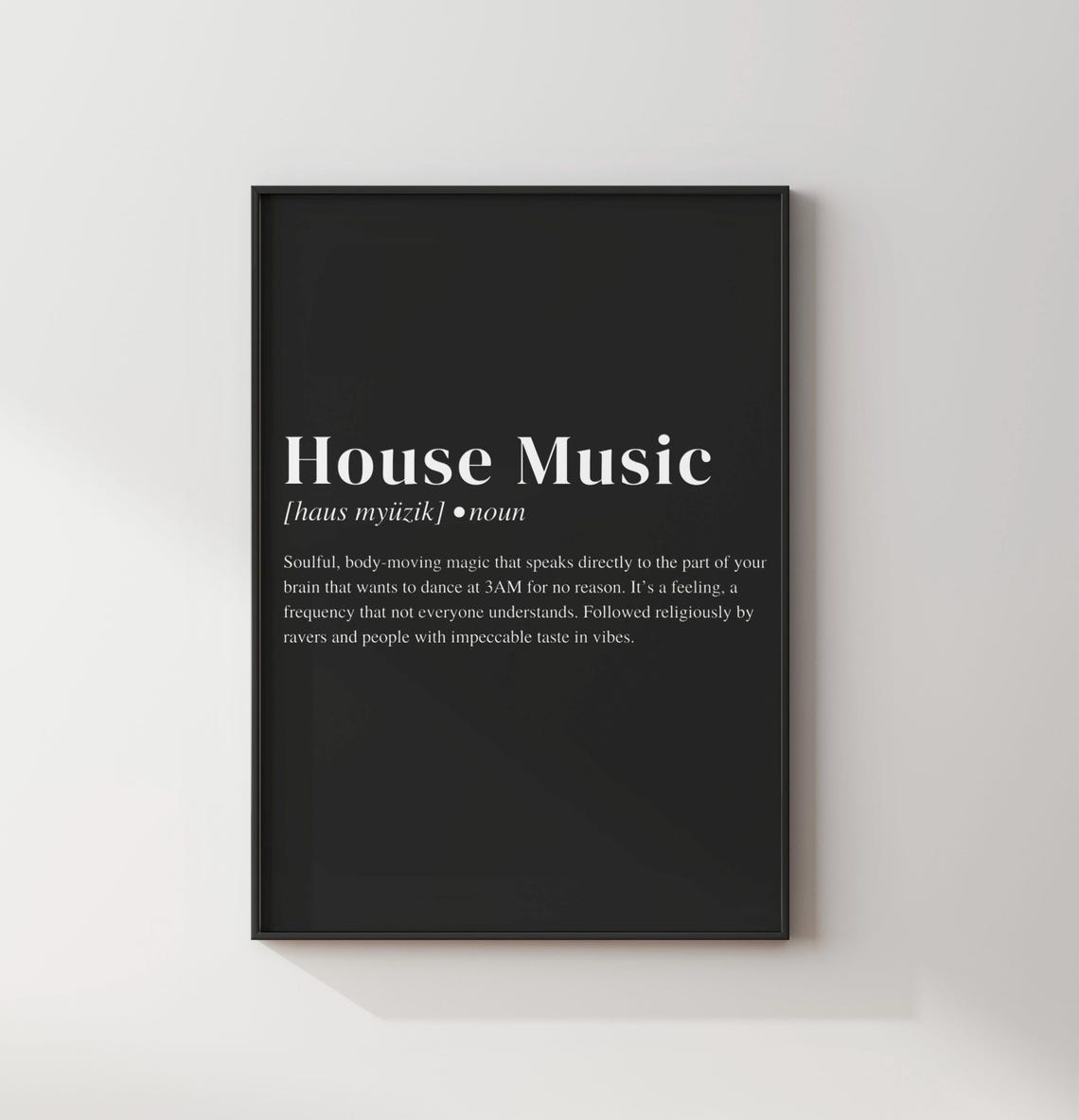 House Music Definition Wall Art | Digital Print | Rave Poster | Minimal ...