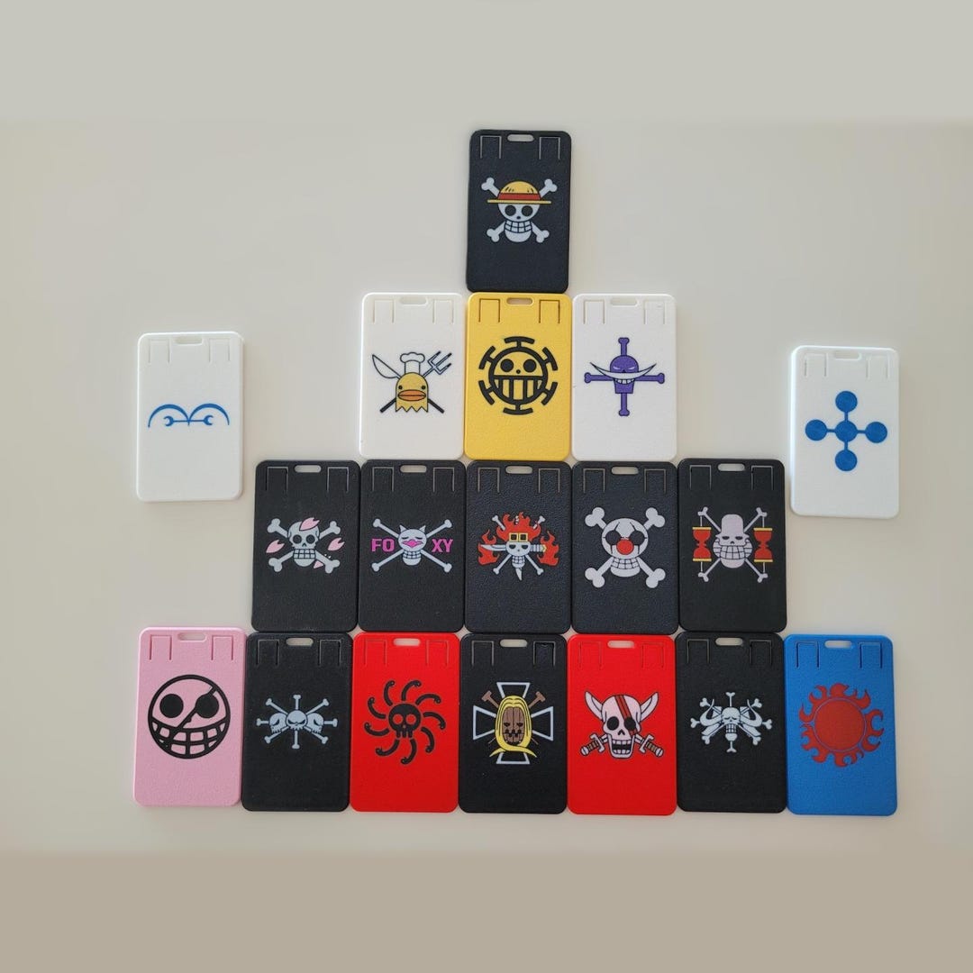 One Piece Jolly Rogers ID Badge Card Holder for Lanyard, All Pirate ...