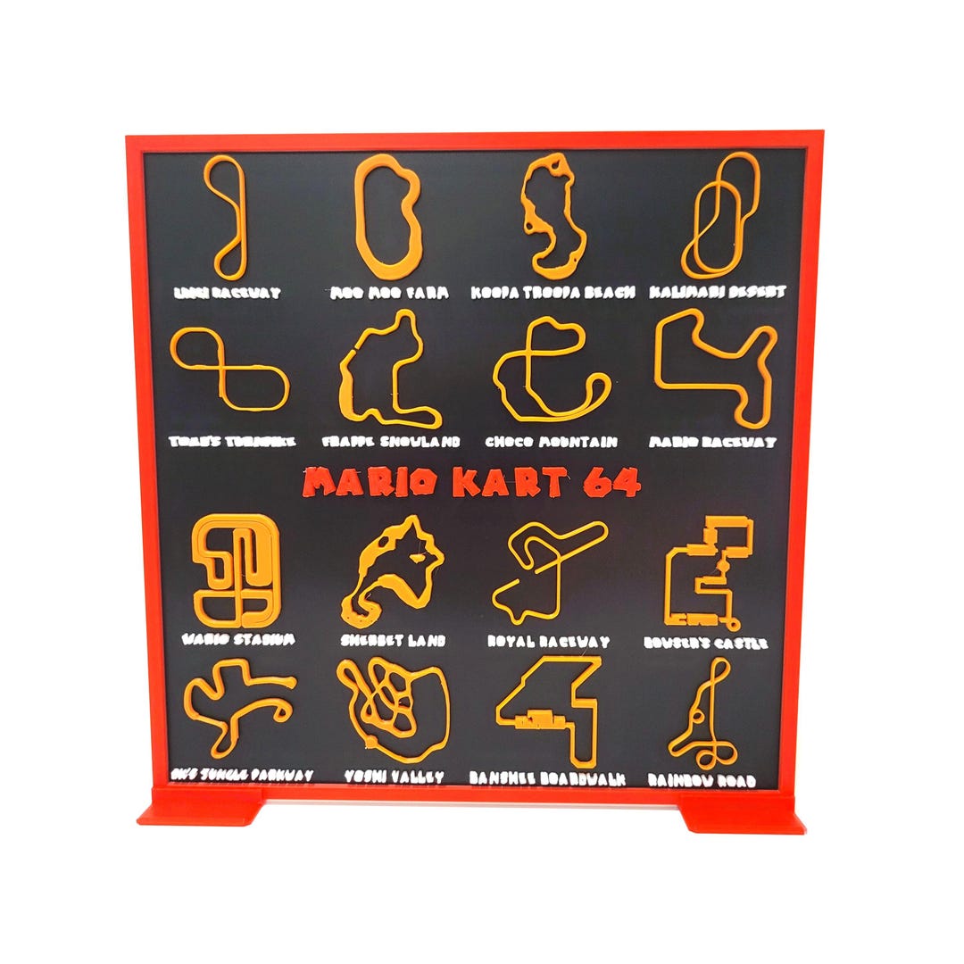 Mario Kart 64 3D Printed Track Display: All Courses Map - Etsy