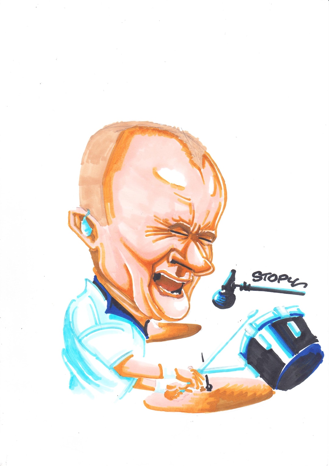 Phil Collins Caricature – Original Portrait of the Legendary Singer ...