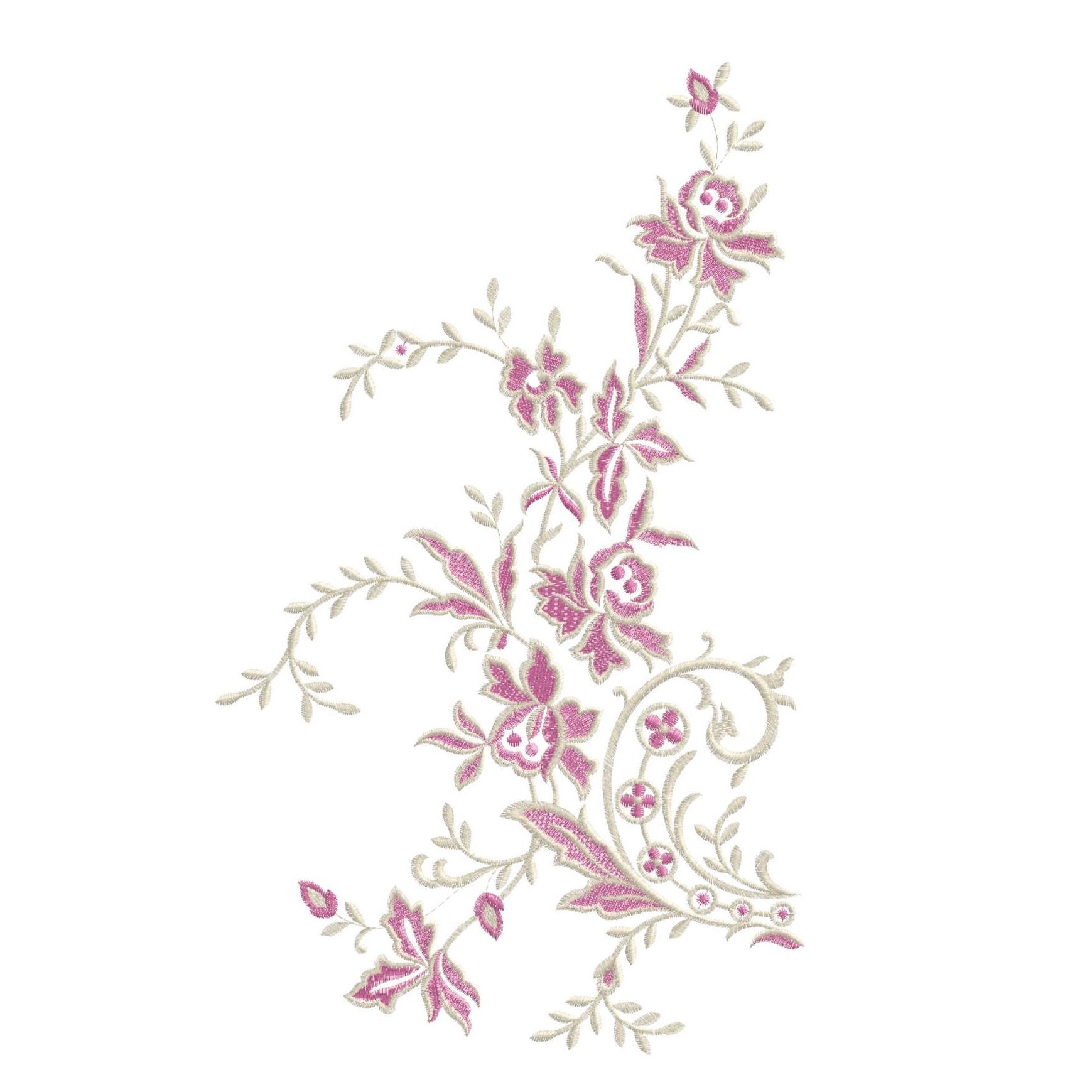 Floral Embroidery Design – Machine Stitch File (instant Download) - Etsy