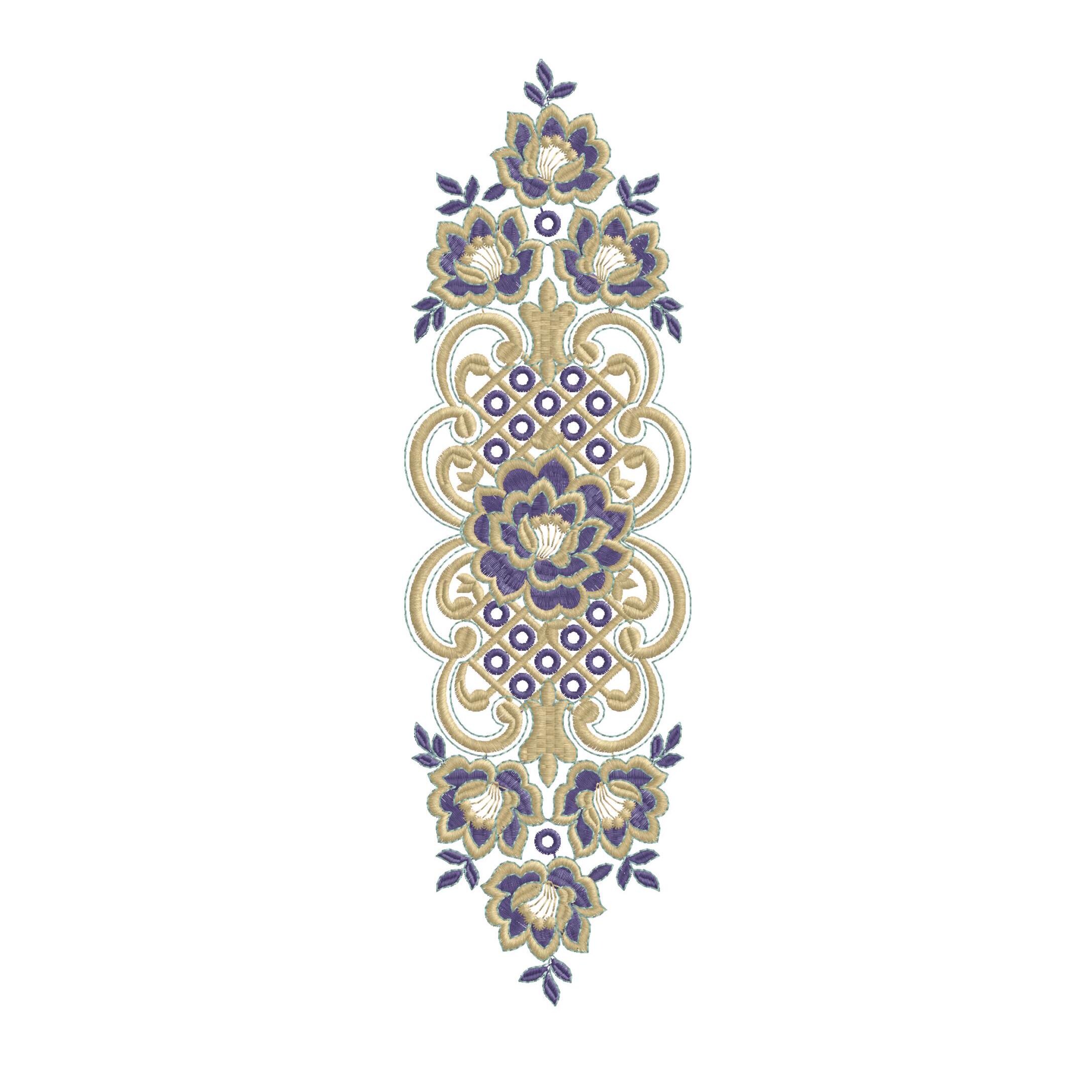 Baroque Floral Embroidery Design – Two Sizes – Instant Download Machine ...