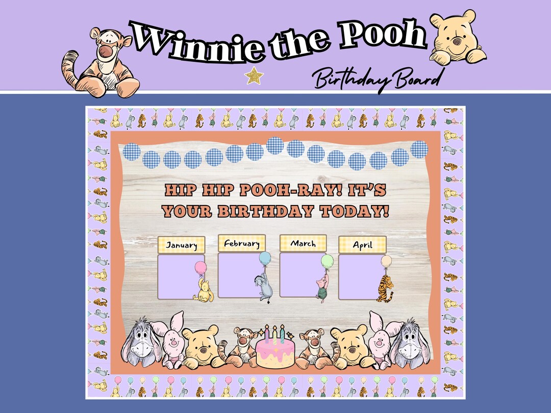 Winnie the Pooh Birthday Bulletin Board Kit- Classroom Theme - Etsy