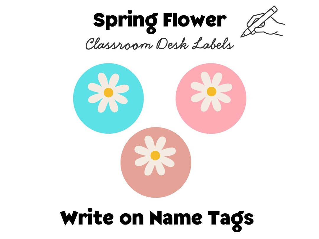 Spring Flower Name Tags | Printable Desk & Cubby Labels | Class Decor ...