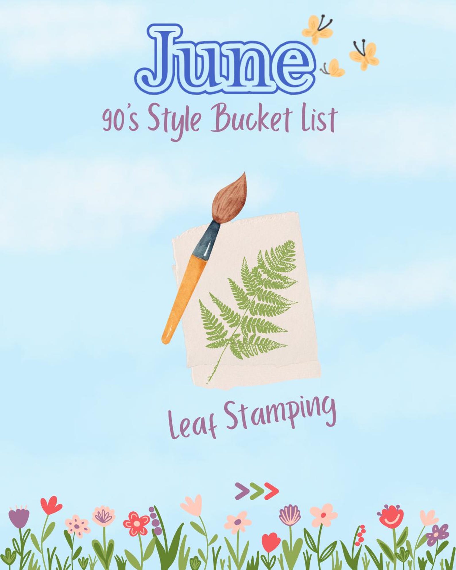 90s Style June Bucket List Printable – Retro Spring Activities for Kids ...