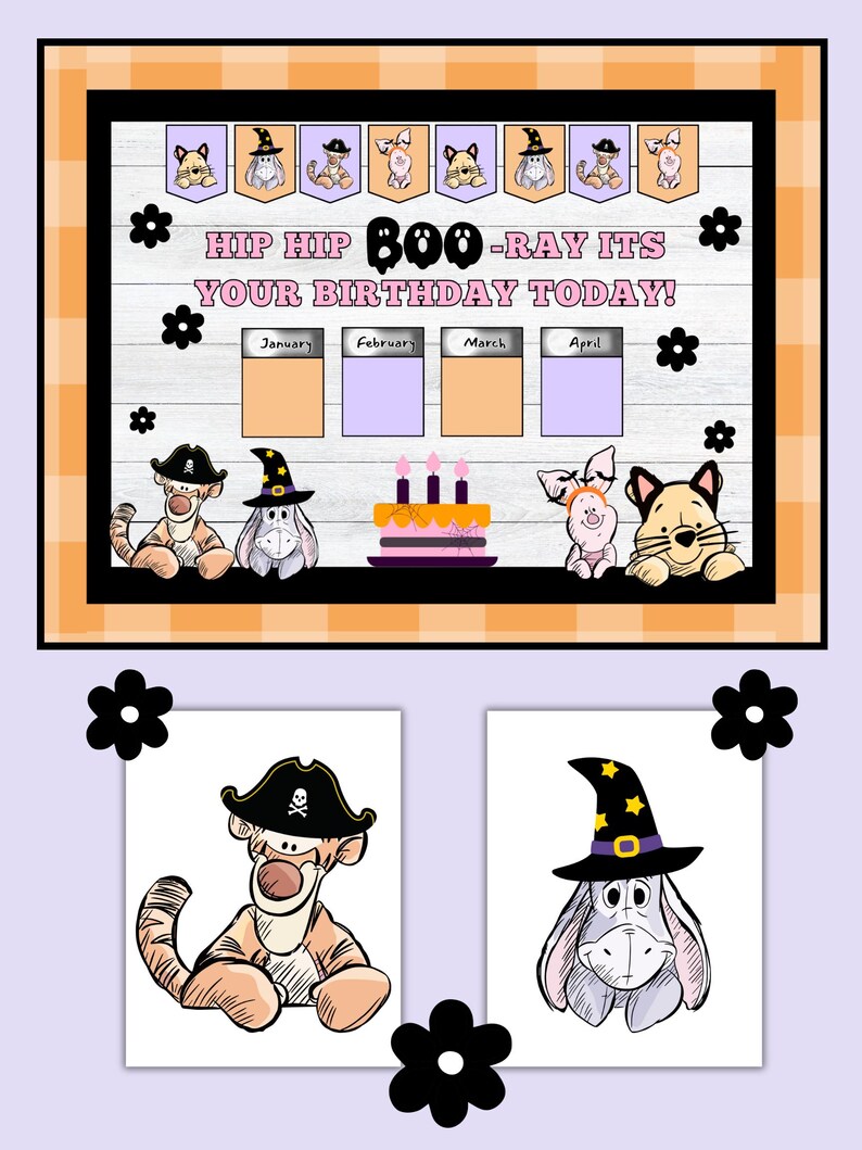 Halloween Winnie the Pooh Birthday Bulletin Board Kit- Halloween ...