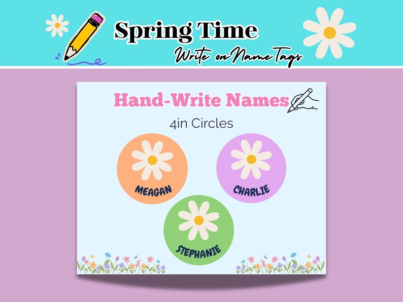 Spring Flower Name Tags | Printable Desk & Cubby Labels | Class Decor ...