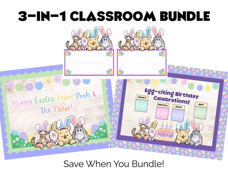 Winnie the Pooh Easter Classroom Decor Bundle - Etsy