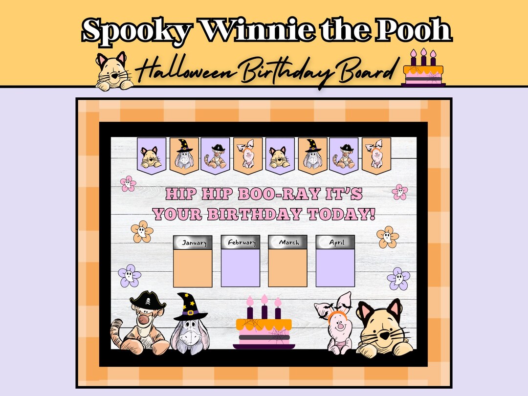 Halloween Winnie the Pooh Birthday Bulletin Board Kit- Halloween ...
