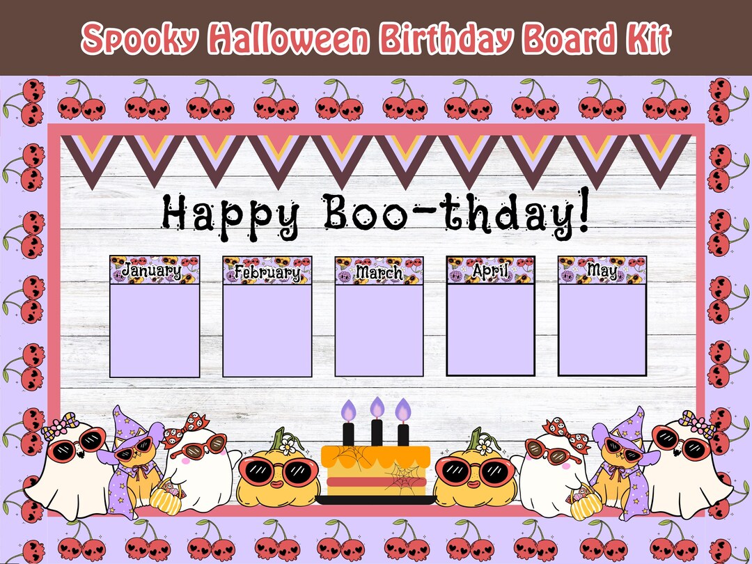 Halloween Birthday Bulletin Board: Spooky Classroom Decor (PDF Download ...