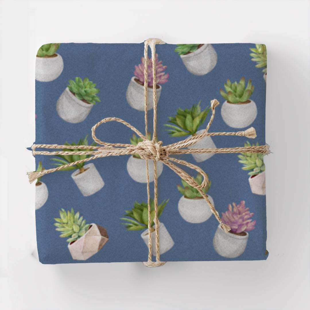 Succulent Wrapping Paper, Plant Gift Wrap, Wrapping Paper, Gift for Her ...