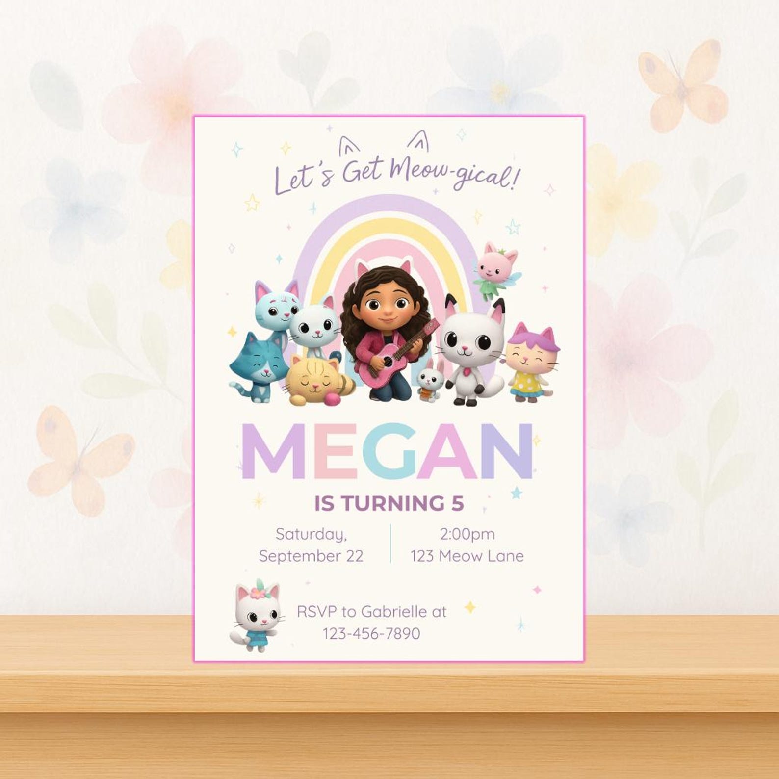 Editable Gabby’s Dollhouse Birthday Invitation | Digital Dollhouse ...