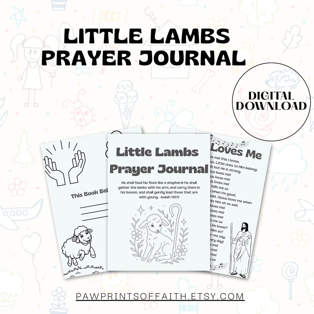 Little Lambs Prayer Journal for Kids | Christian Coloring & Devotional ...