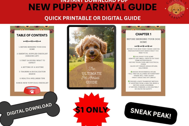 New Puppy Care Guide – Printable Checklist & Planner for Dog Moms ...