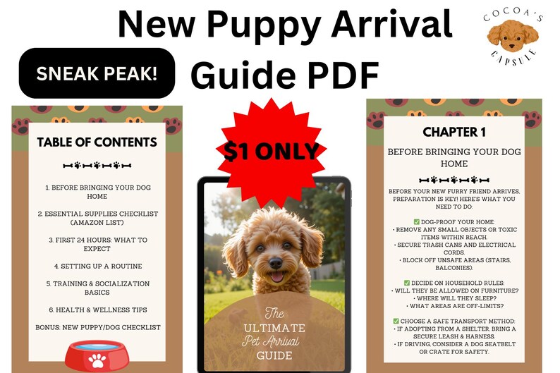 New Puppy Care Guide – Printable Checklist & Planner for Dog Moms ...