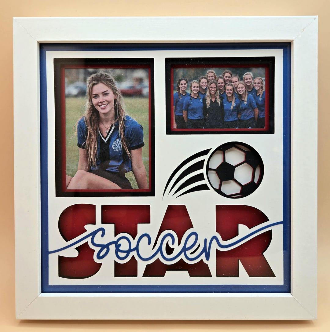 Soccer Star 3D Framed Shadow Box - Sports Gift, Record of Achievement ...