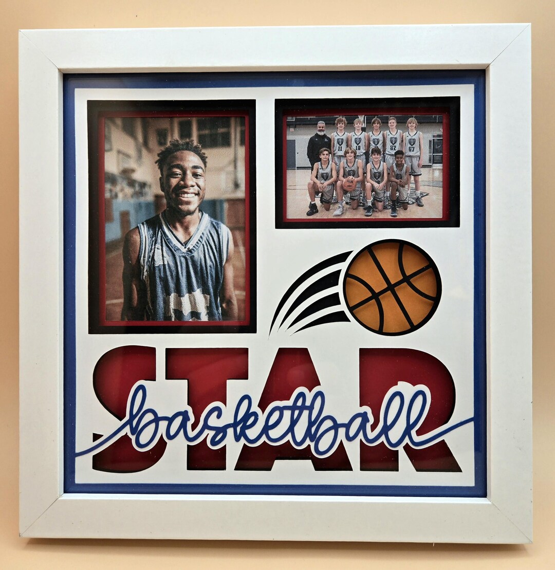 Basketball Star 3D Framed Shadow Box - Sports Gift, Record of ...