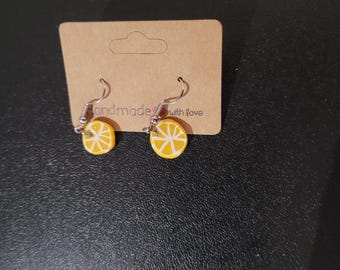 Perler Bead Lemon Slices Sterling Silver Earrings - Etsy