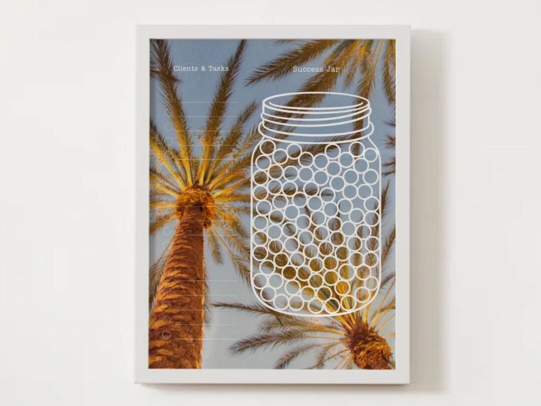 Clients & Tasks Success Jar/habit Tracker (vision Board Palm Trees) - Etsy