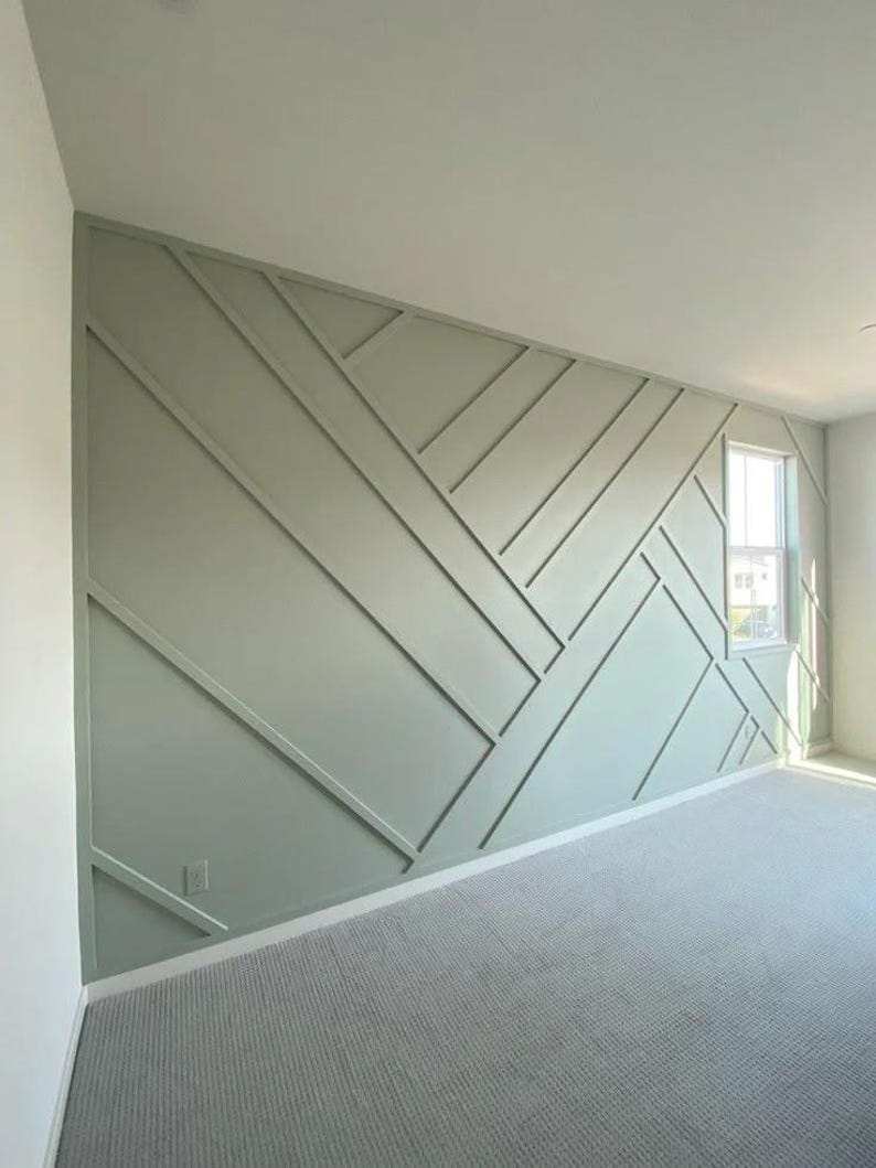 Custom Asymmetrical Wall Molding Moulding Design: Accent Wall Plans ...