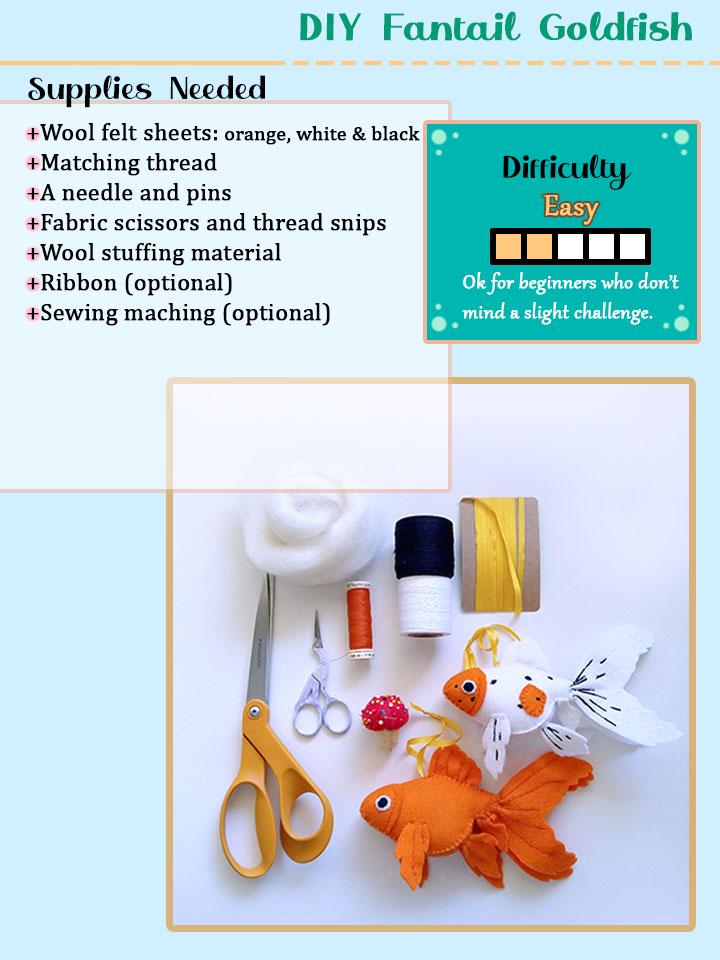 DIY Felt Goldfish- PDF Tutorial and Pattern Download- Fantail Fancy ...