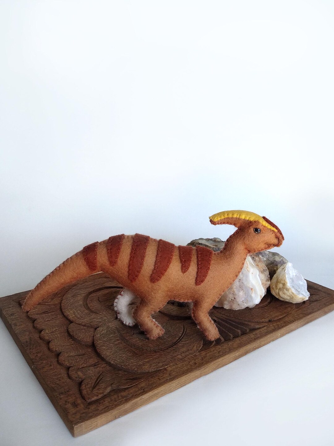 DIY Felt Parasaur- PDF Tutorial and Pattern Download- Parasaurolophus ...