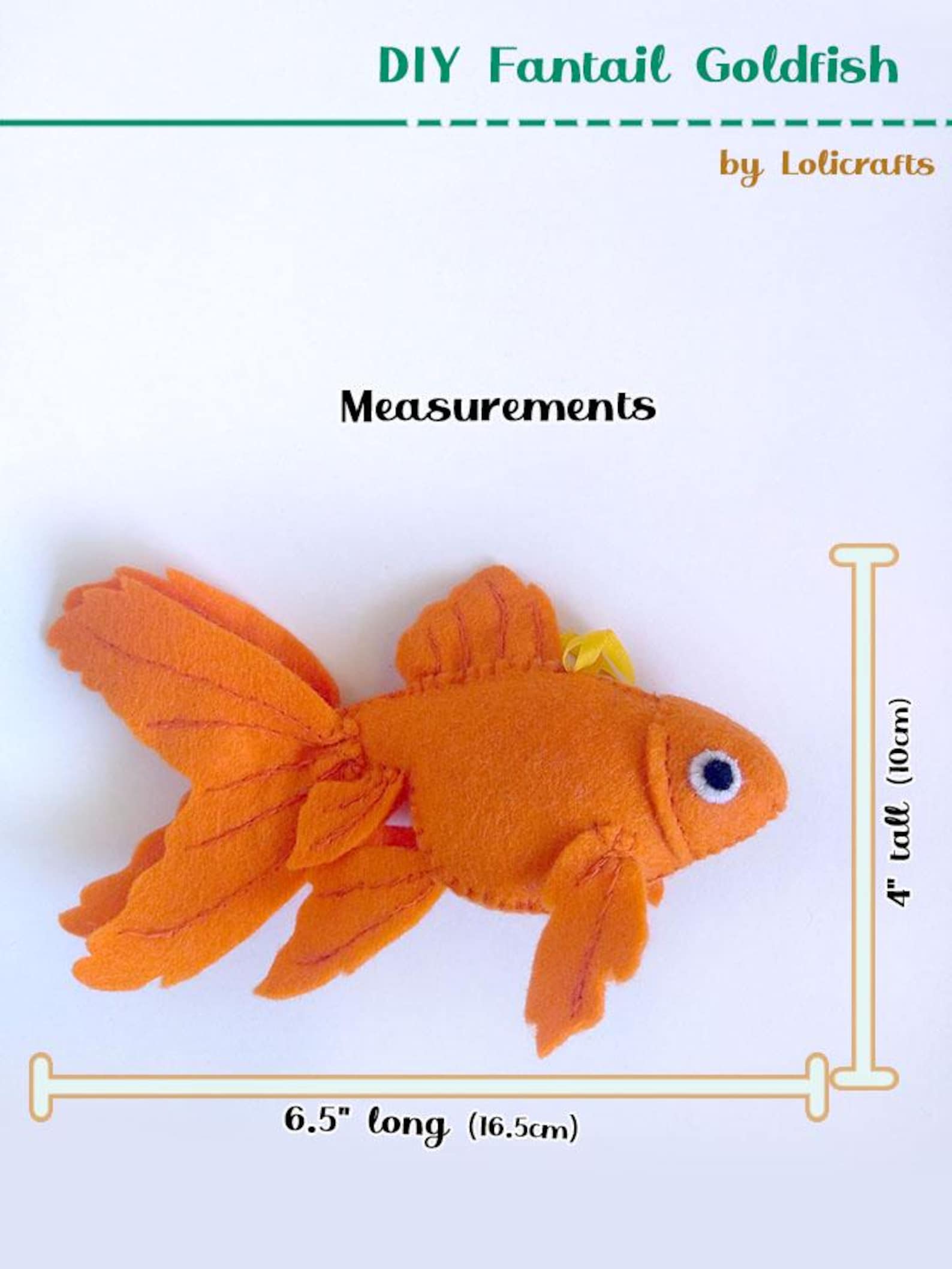 DIY Felt Goldfish- PDF Tutorial and Pattern Download- Fantail Fancy ...