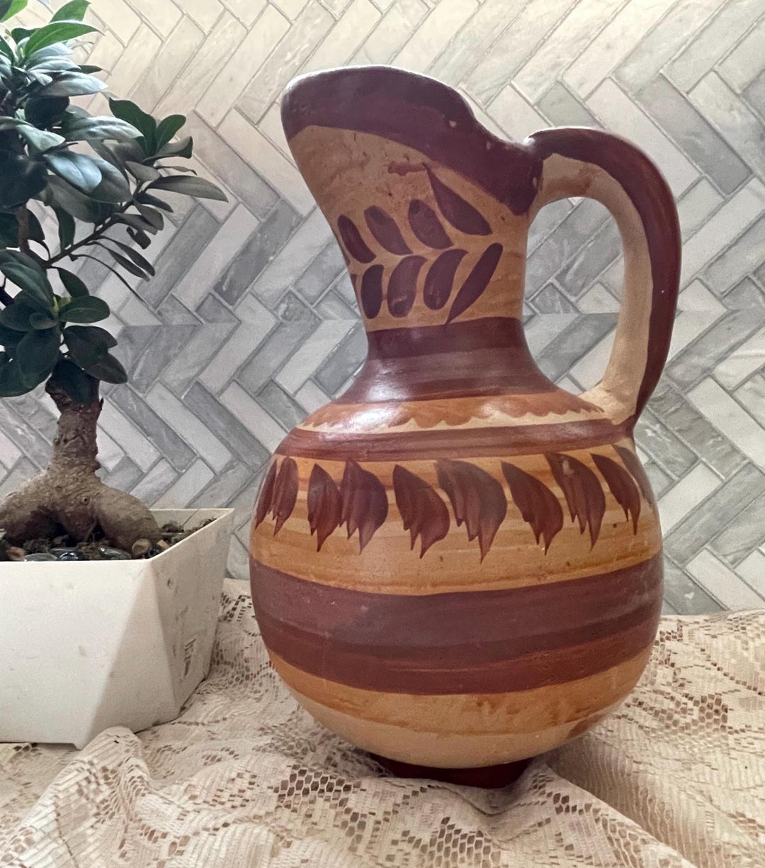 Mi Vintage Natural Terracotta Water Pitcher. Mexican Vintage Natural ...