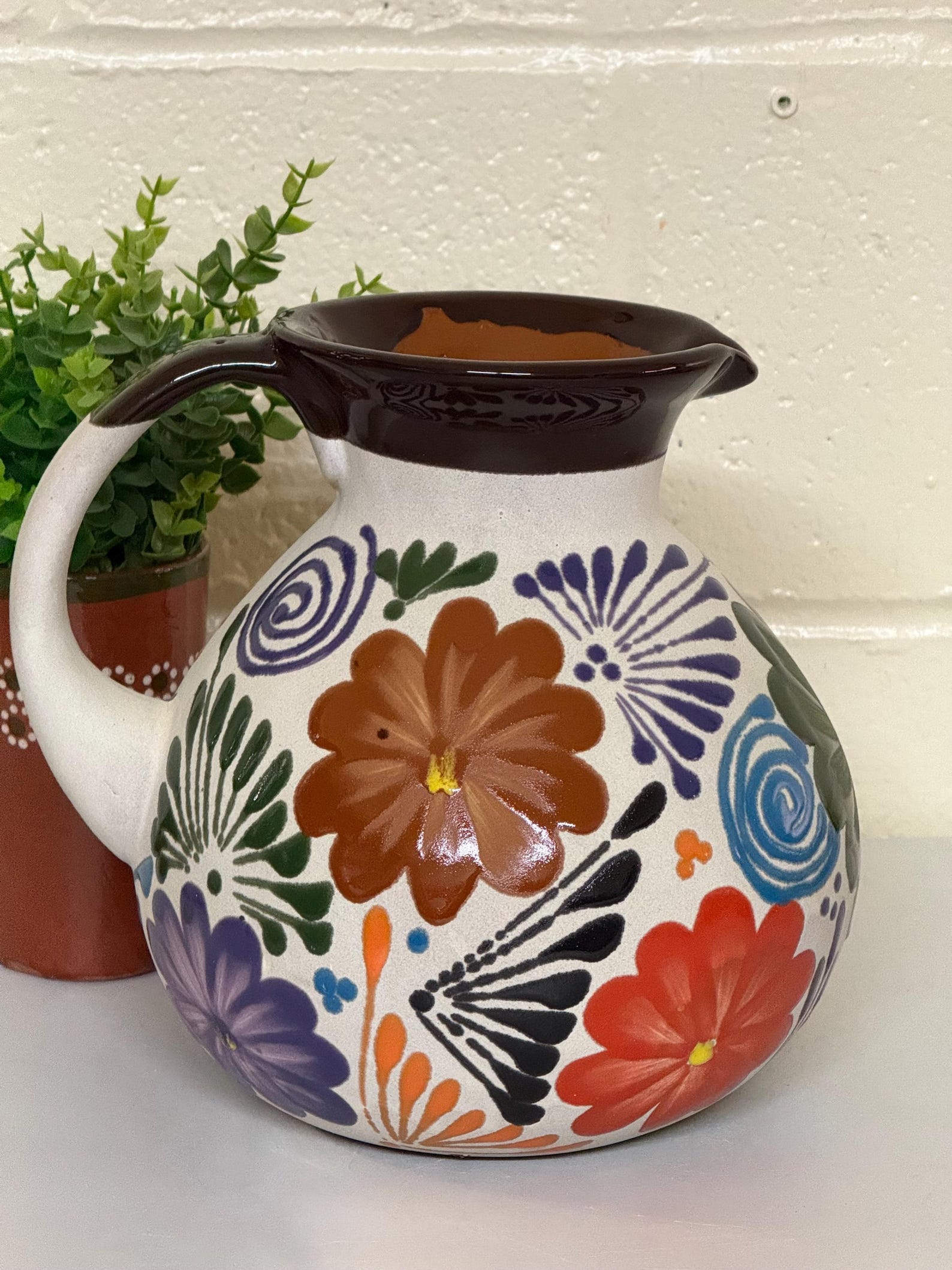Michoacan En Primavera Jarra De Barro. Ceramic Pitcher. 6qts Mexico ...