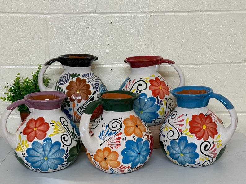 Michoacan En Primavera Jarra De Barro. Ceramic Pitcher. 6qts Mexico ...