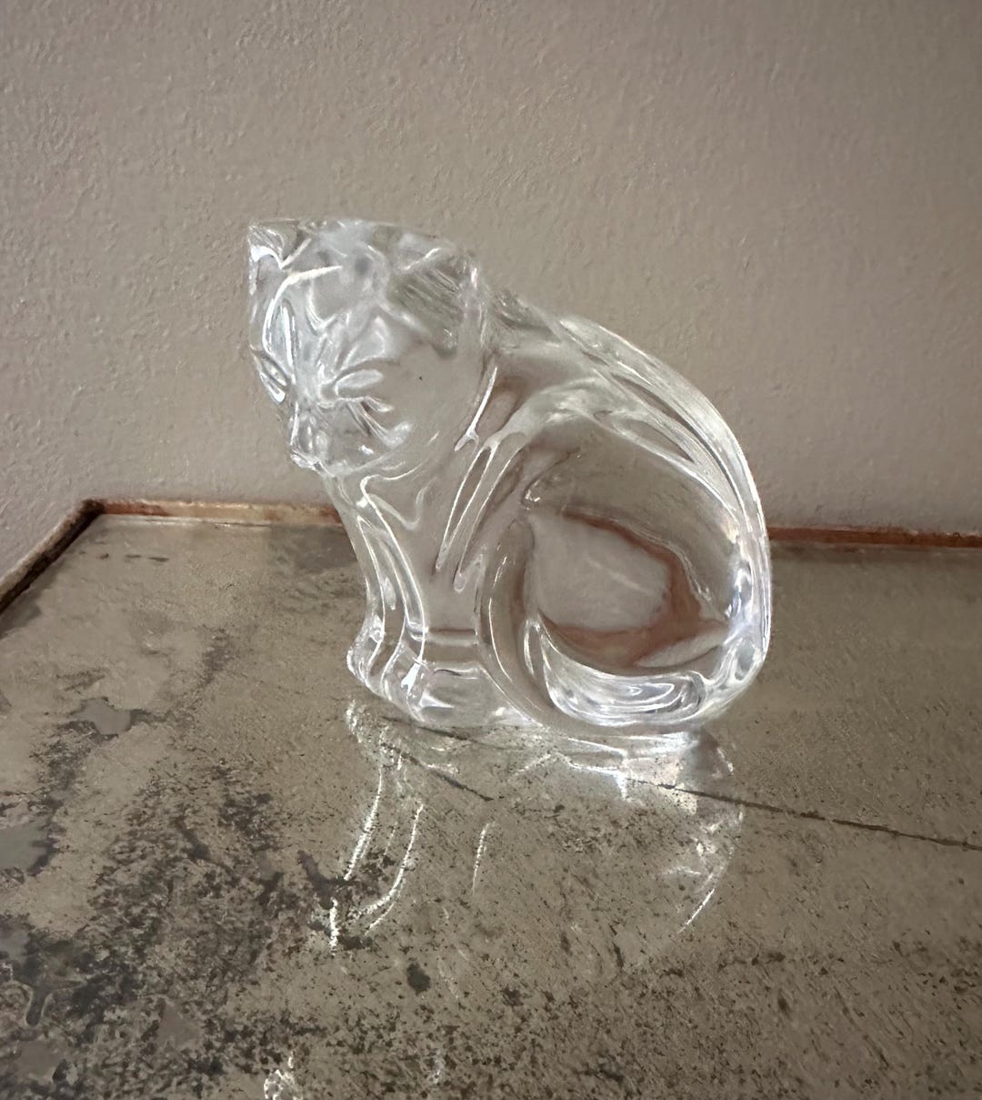 Retired Waterford Crystal Cat Looking Down Figurine/paperweight - Etsy