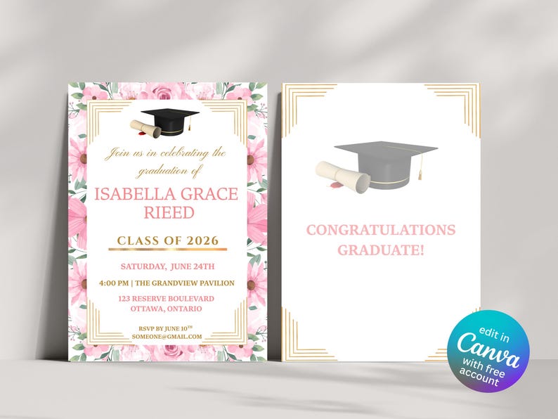 Graduation Invitation Template, Invitation Grad, Graduate Party ...