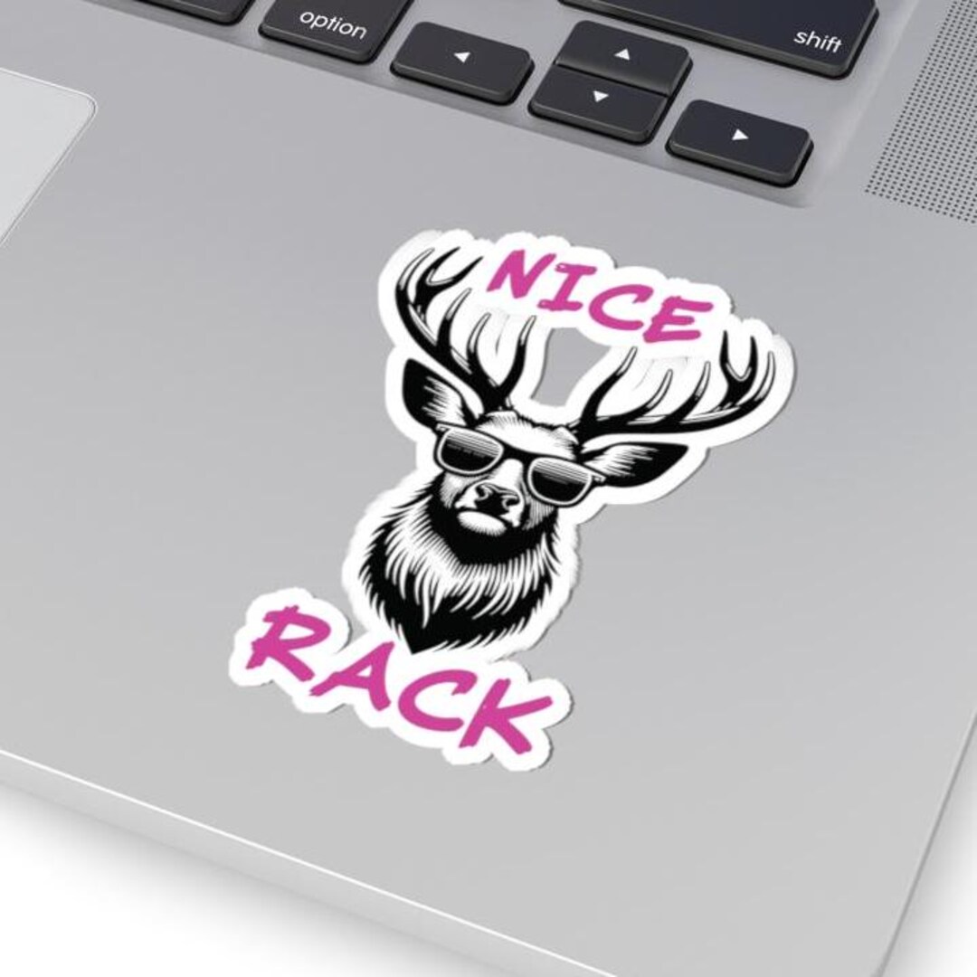 Nice Rack Deer Sticker, Pink and Black, Deer Hunting Sticker, Funny ...