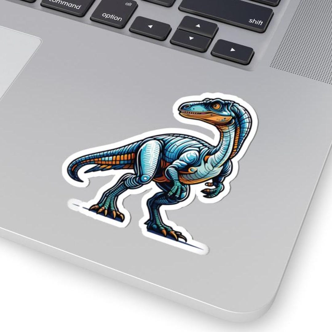Blue Velociraptor Sticker: Glossy Dinosaur Decal - Etsy