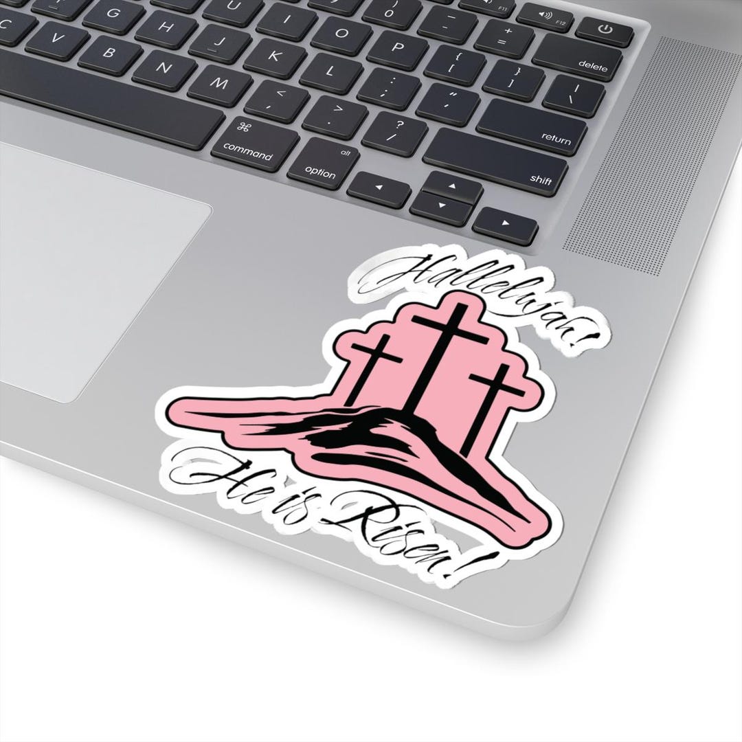 Hallelujah, He is Risen 3 Crosses Sticker, Pink Easter Sticker, Cross ...