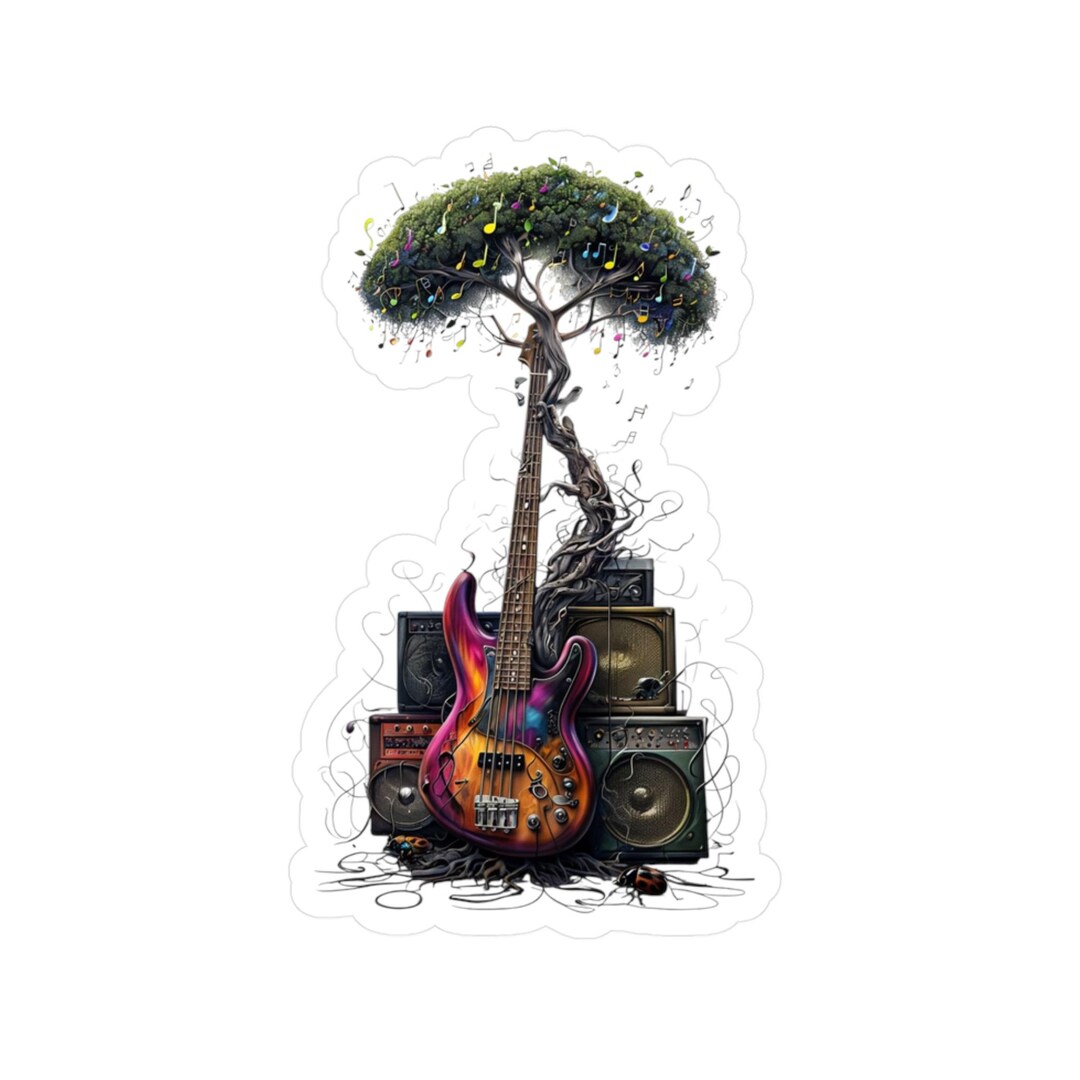 Bass Guitar Vinyl Sticker, Music Lover Decal, Guitar Player Gift ...