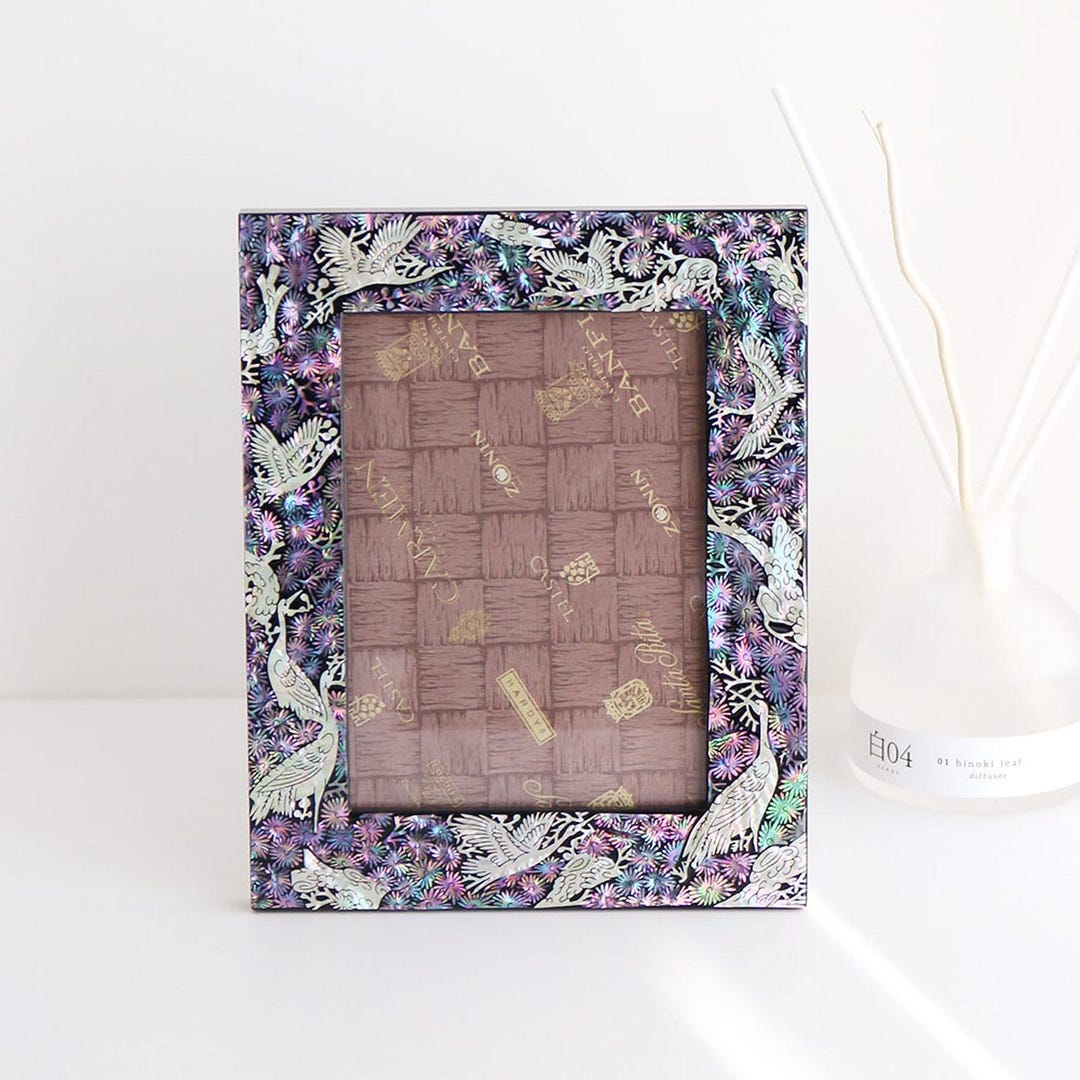 Korean Najeon Chilgi Photo Frame – Handmade Mother of Pearl Crane ...