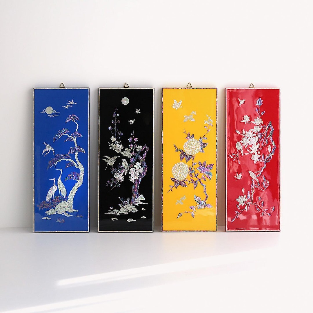 Korean Mother of Pearl Wall Art – Najeon Chilgi Hanging Panel With ...