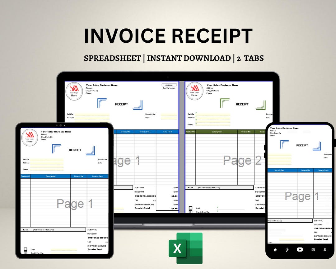 Invoice and Receipt Tracker Excel Template | Business Expense Sheet ...