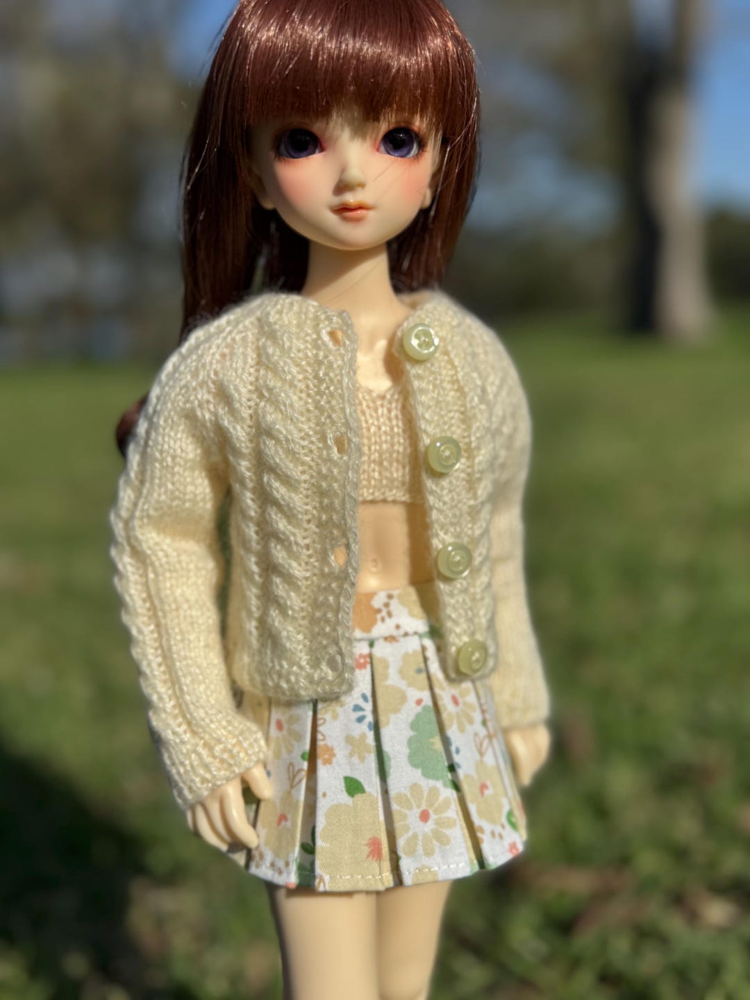 Handmade Doll Clothes 1/4 Bjd Msd Cable Knit Sweater Knit Cardigan - Etsy