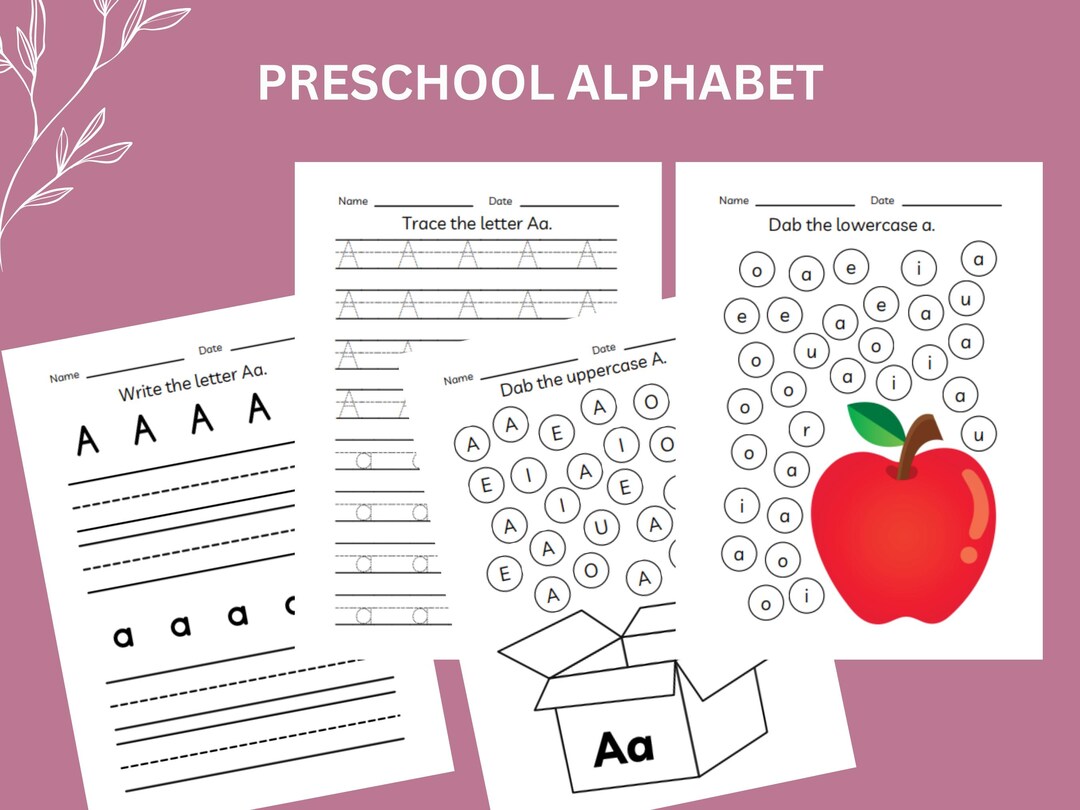 108 Preschool Alphabet | Printable Activity Worksheets | Trace Write ...