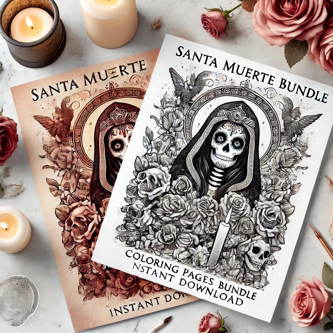 Santa Muerte Coloring Pages Bundle 3 Pages - Etsy